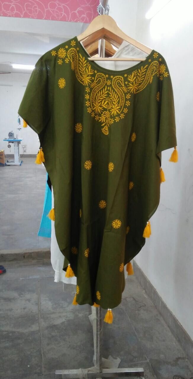 Kaftan Hand Embroidered Chikankari Work