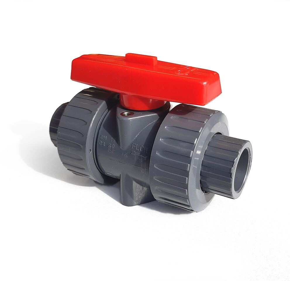 1/2" Industrial 3101 Double Union PVC Ball Valve EPDM