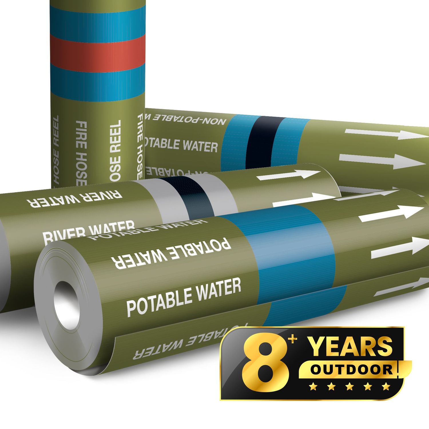 Premium 8+ Years Outdoor Vinyl Marker Rolls for Water Pipes