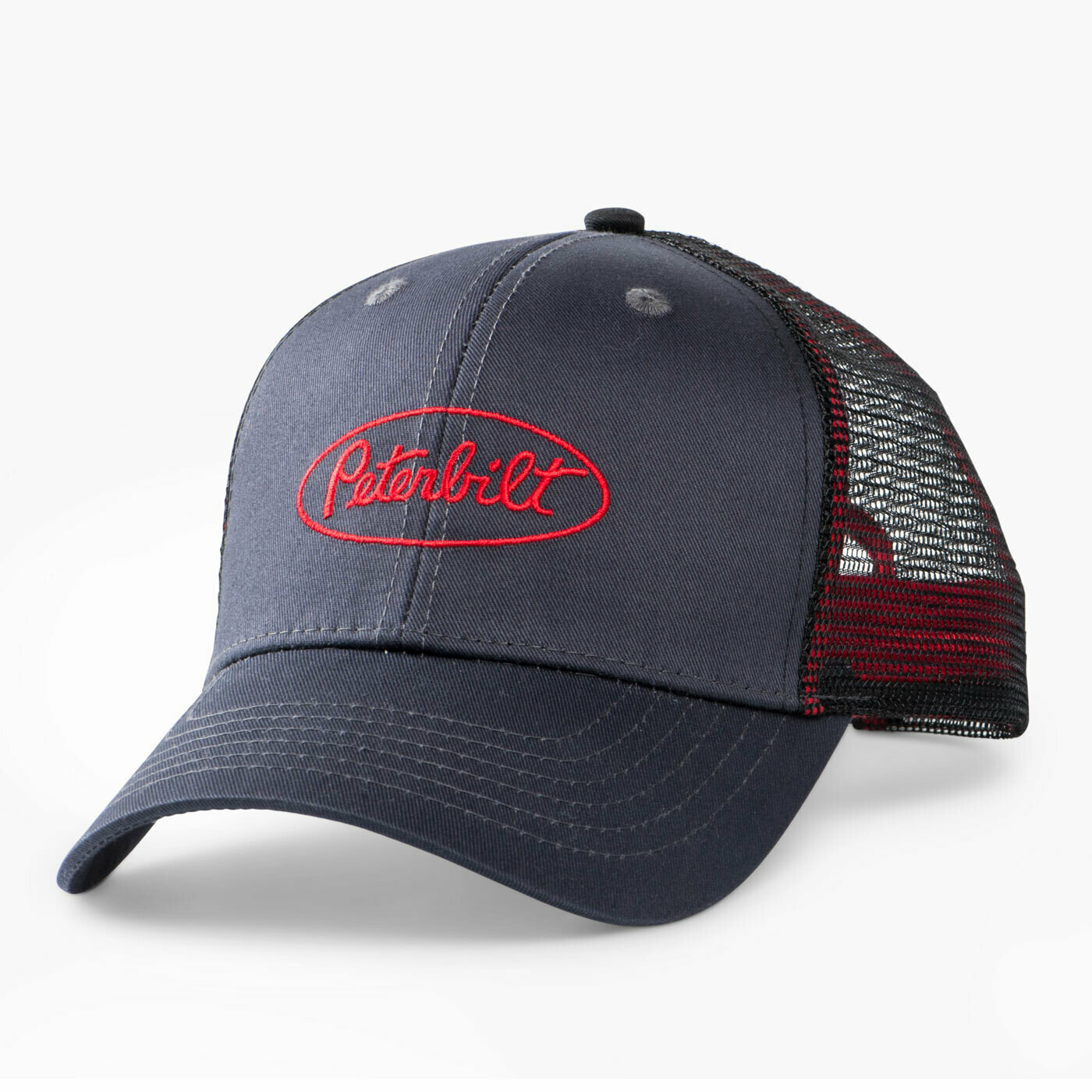 Peterbilt Charcoal & Black Logo Mesh Back Cap | Commerical Truck Parts ...