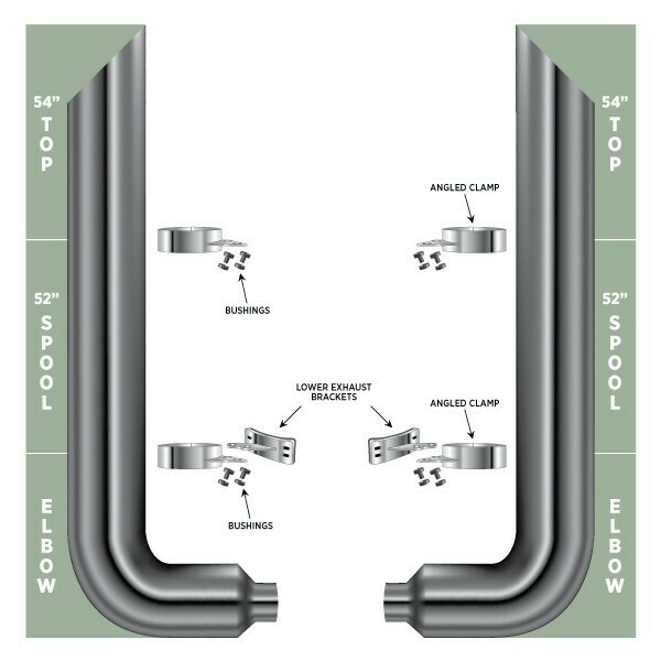 Trux Accessories 8" Mitered Exhaust Stack Kit for Peterbilt ...