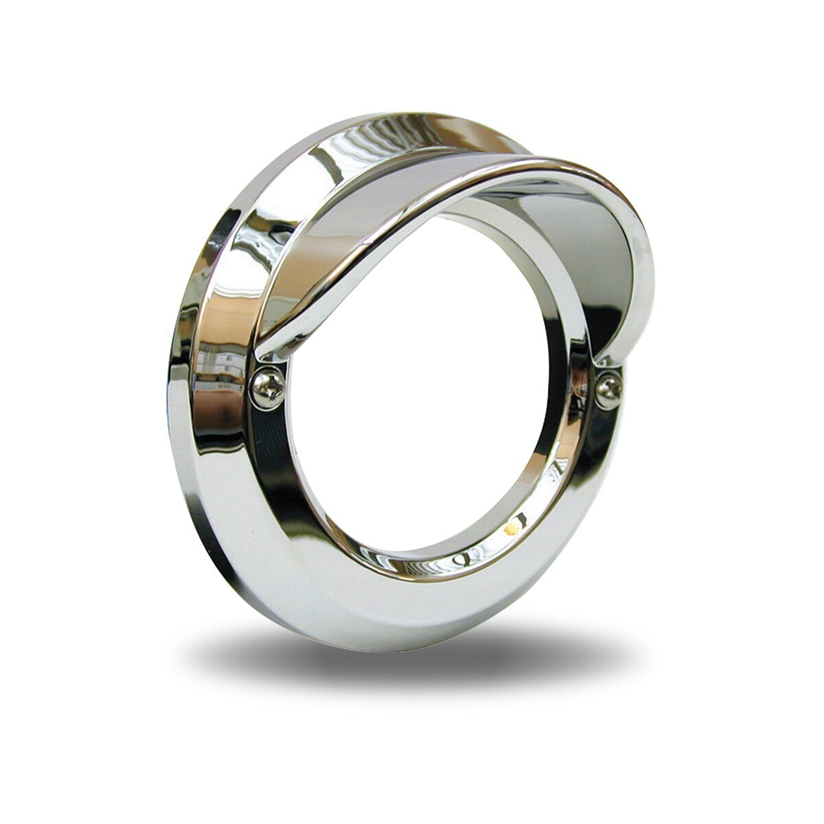 Trux Accessories 2-1/2'' Chrome Screw-On Round Bezel w/ Visor and Lip ...