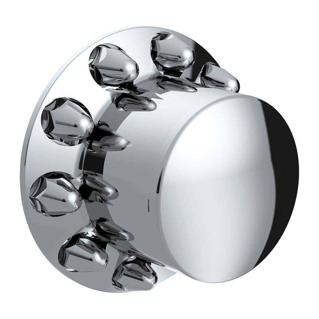 United Pacific Chrome Dome Rear Axle Cover w/ 1-1/2" Push-On Standard ...