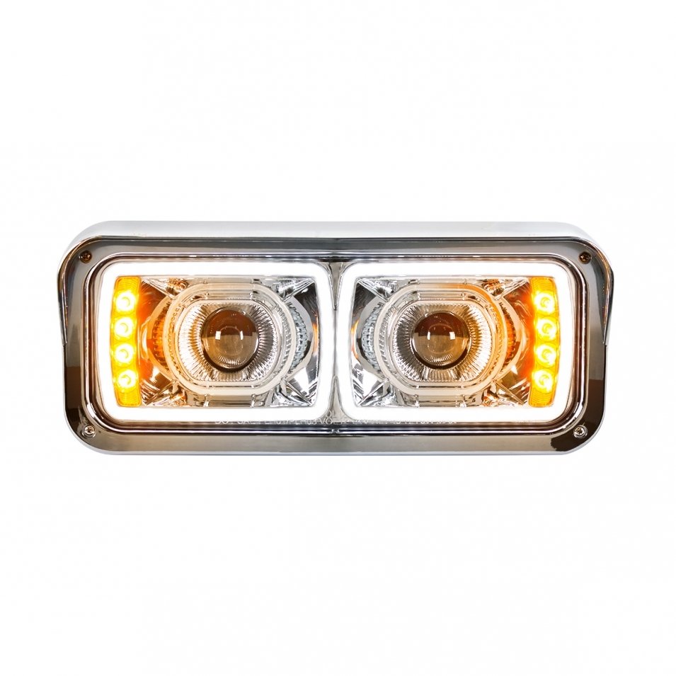 United Pacific High Power LED Chrome Projection Dual Headlight Assembly ...