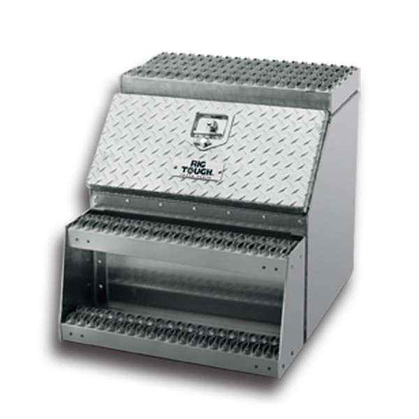 Rig Tough 25" x 28" x 24" Rugged Aluminum Diamond Plate Tool Box w ...