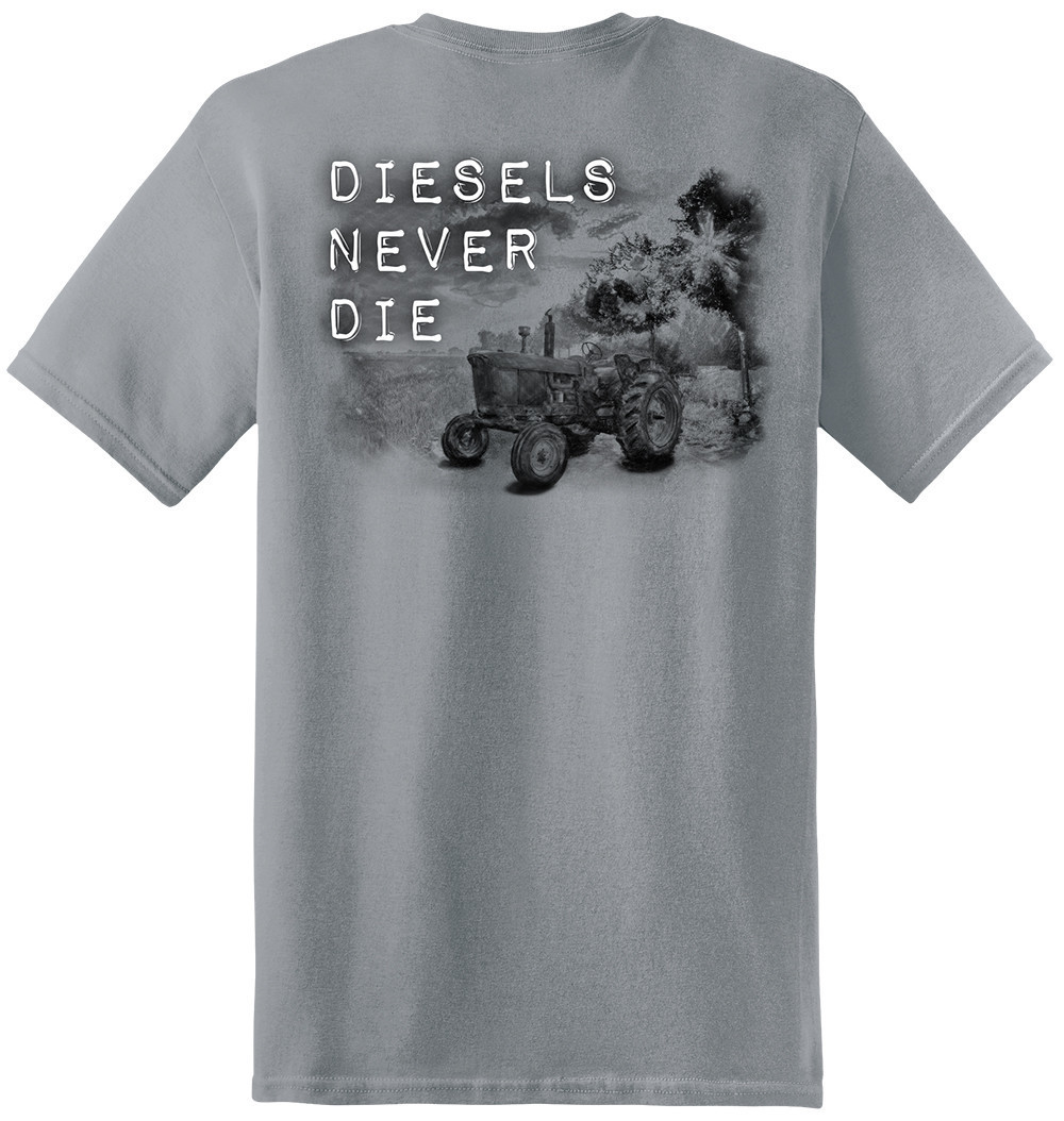 Diesel Life "Diesels Never Die" Short Sleeve T-Shirt - Gravel ...