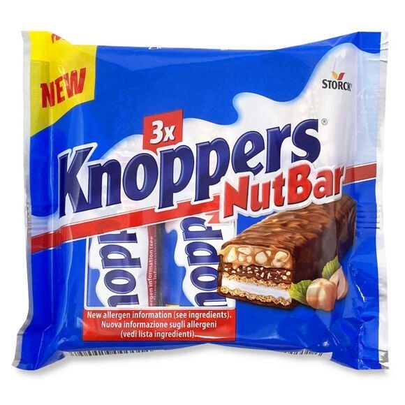 Knoppers Nutbar (3 Pcs) - Crispy Wafers, Hazelnut & Caramel (120g)