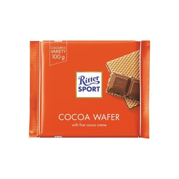 Ritter Sport Cocoa Wafer Chocolate (Germany) - Creamy Milk Chocolate (100g)