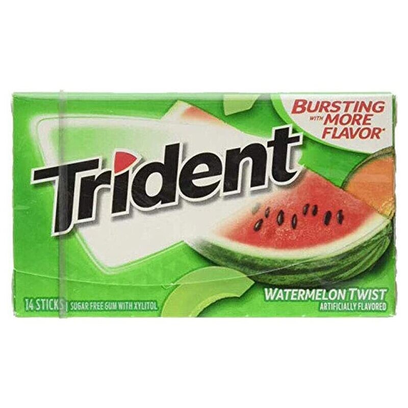 Trident Watermelon Gum - Juicy Burst of Flavor in Every Chew (28g)