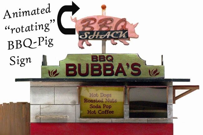 BBQ SHACK with ANIMATED SIGN, complete kit; MTS-SBBQ1