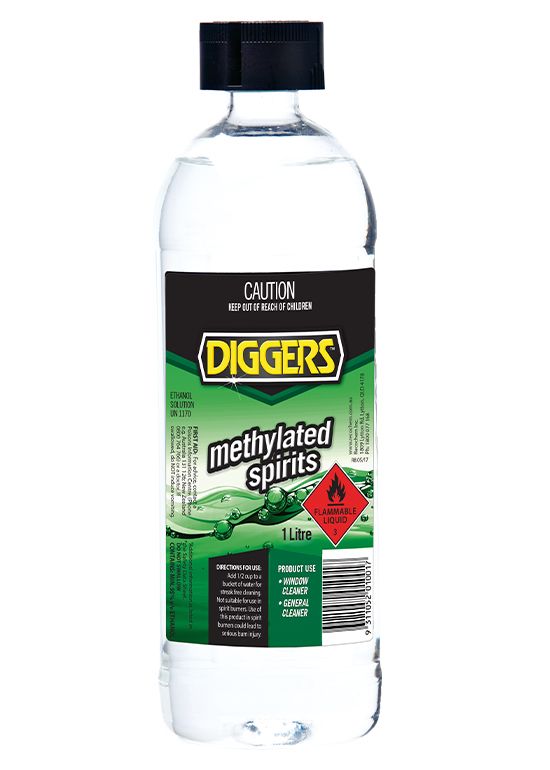 DIGGERS™ Methylated Spirits 1L - Multi-Purpose Cleaner & Disinfectant - Shop - Cowaramup Agencies