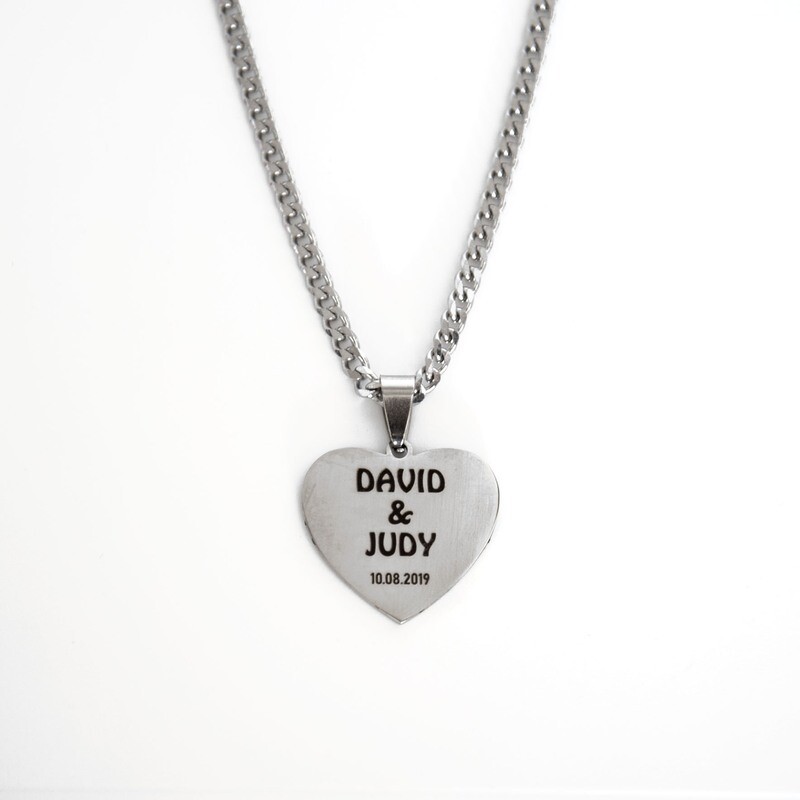 Personalised Engraved Heart Necklace