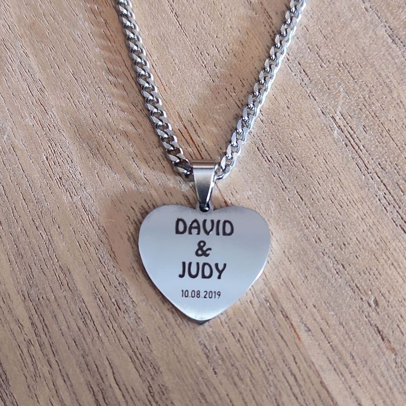 Personalised Engraved Heart Necklace