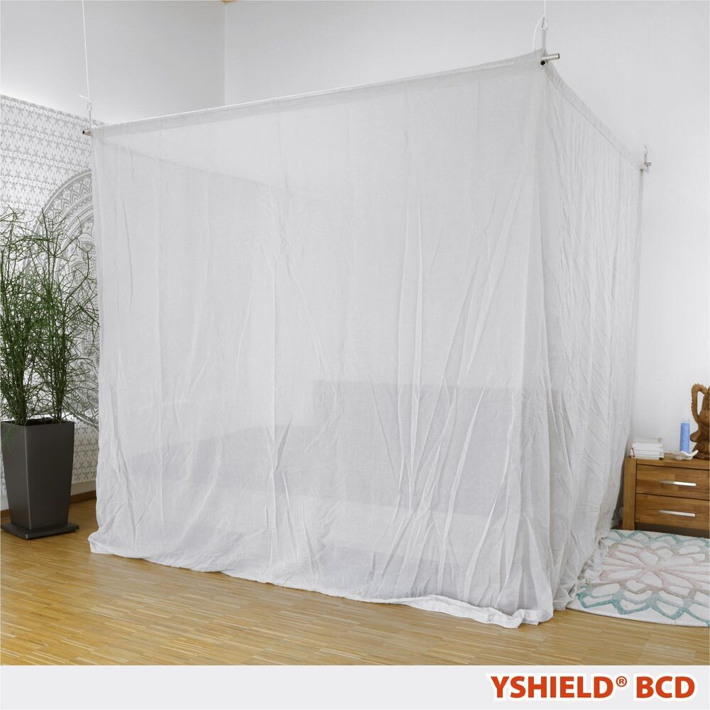 Baldaquin anti-ondes pour lit 2 places YShield Silver Cotton