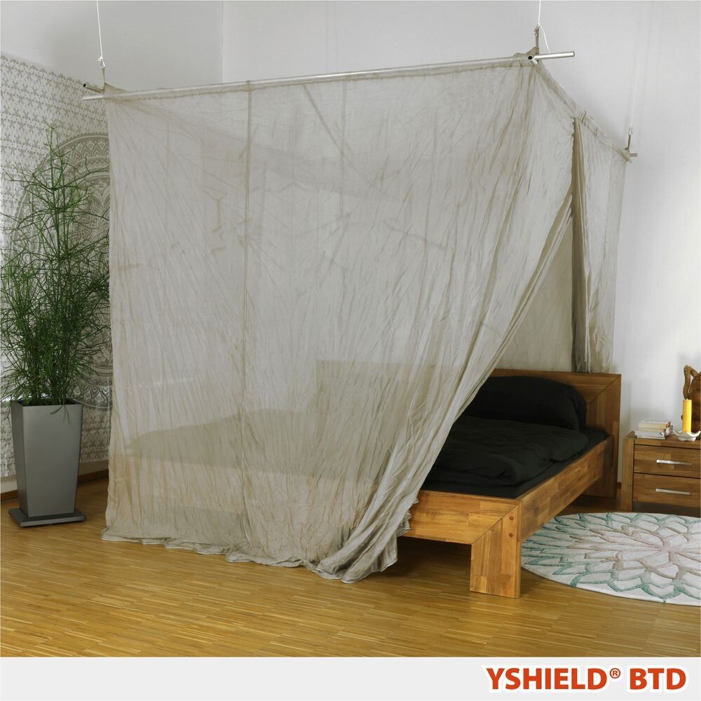 Baldaquin anti-ondes pour lit 2 places YShield Silver Tulle