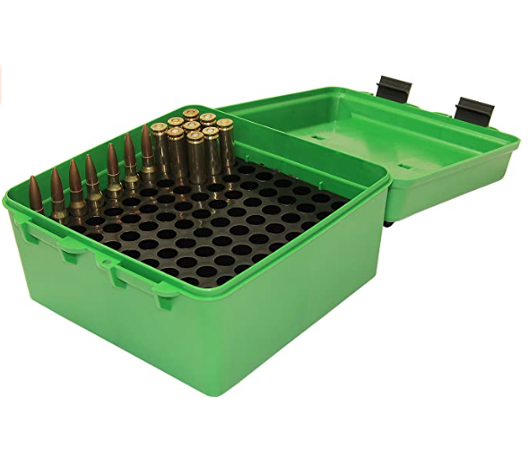 MTM Ammo Box 100 Rd With Handle (Green) | Pro-Outdoor