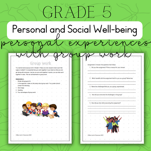 Grade 5 PSW Personal experiences with group work