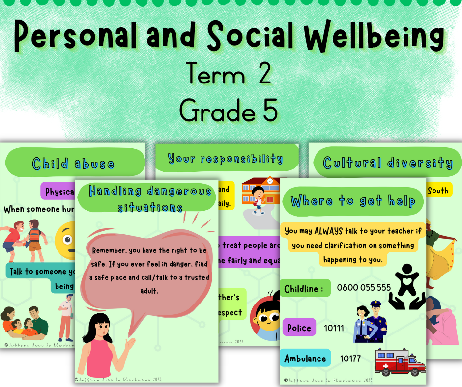 Grade 5 Life Skills PSW term 2 posters
