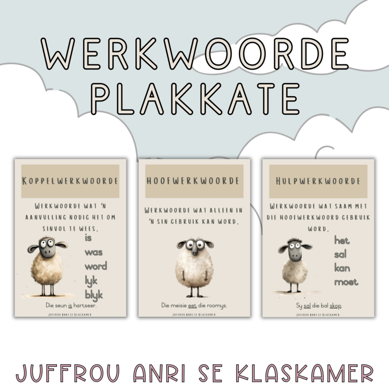 WERKWOORDE PLAKKATE - SKAPIES