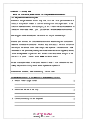 Grade 4 English Home Language Term 2 Assessment: Response to texts (2025)