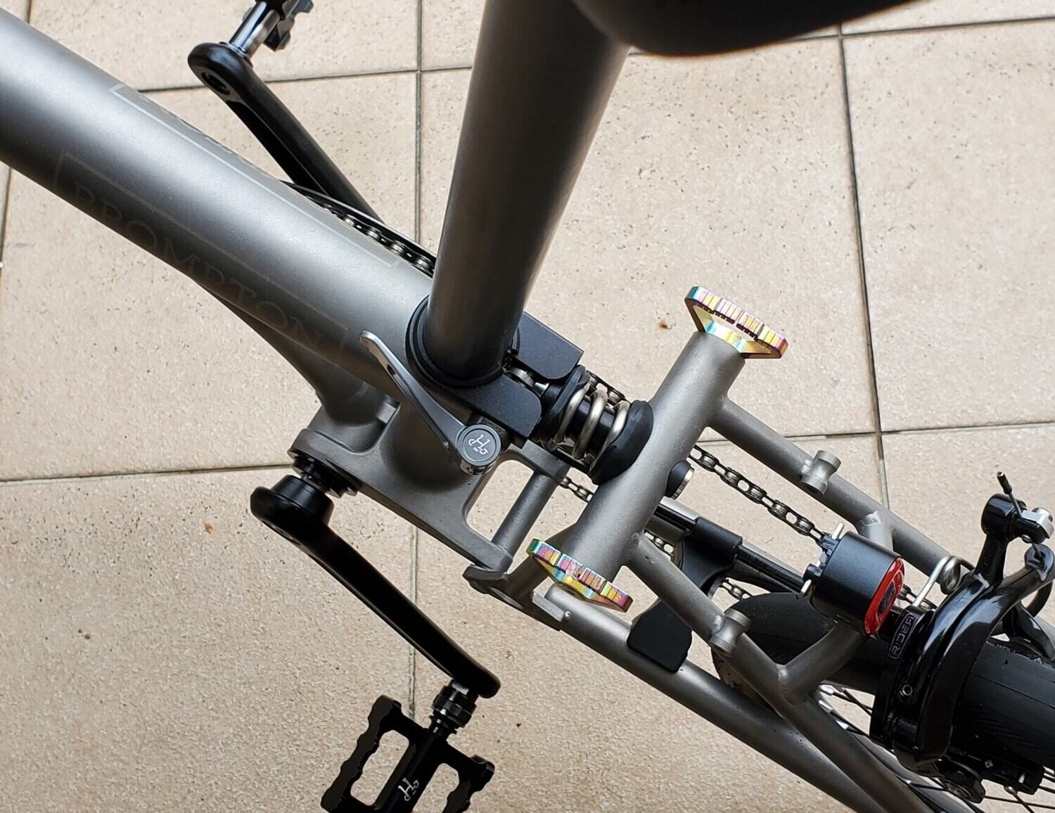 Brompton titanium square spring rear shock suspension (H&H)