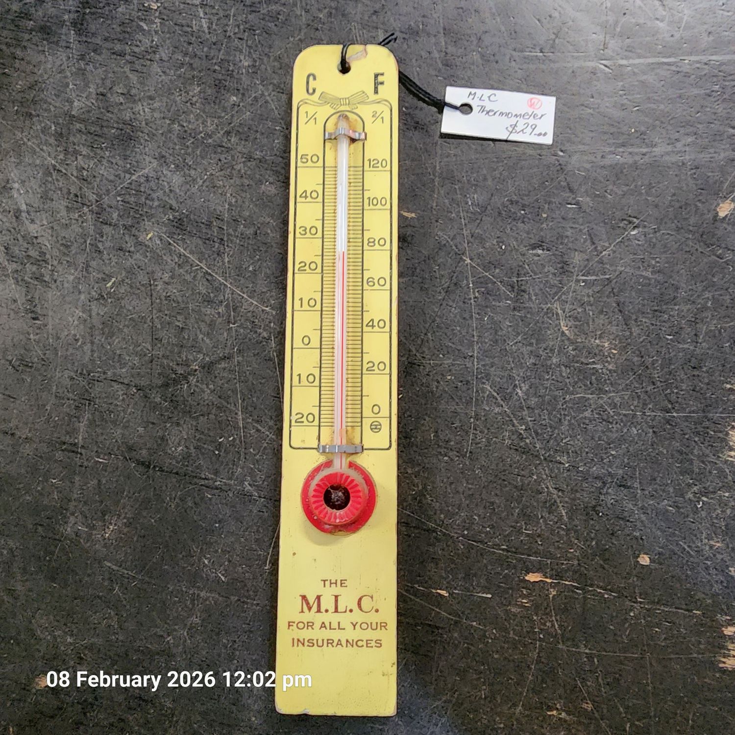 M.L.C. VINTAGE TIMBER THERMOMETER - Store - The Funky Pickers Shed ...
