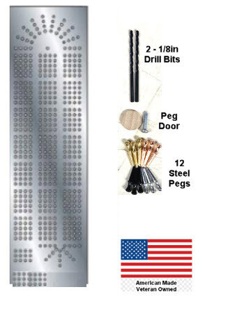 Cribbage Board 4-lane Steel Template Starter Kit (Woodworking Kit) Made ...