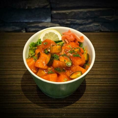 Spicy Salmon Sashimi Don