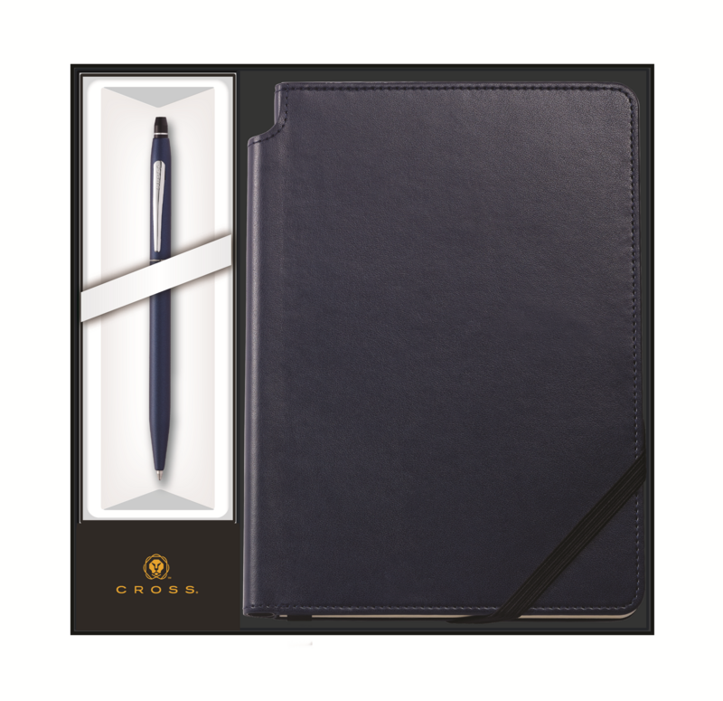 Cross Click Midnight Blue Ballpoint Pen with Midnight Blue Journal Gift Set