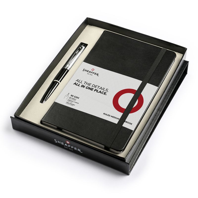 Sheaffer® Gift Set ft. Glossy Black S100 9313 Ballpoint Pen with Chrome ...