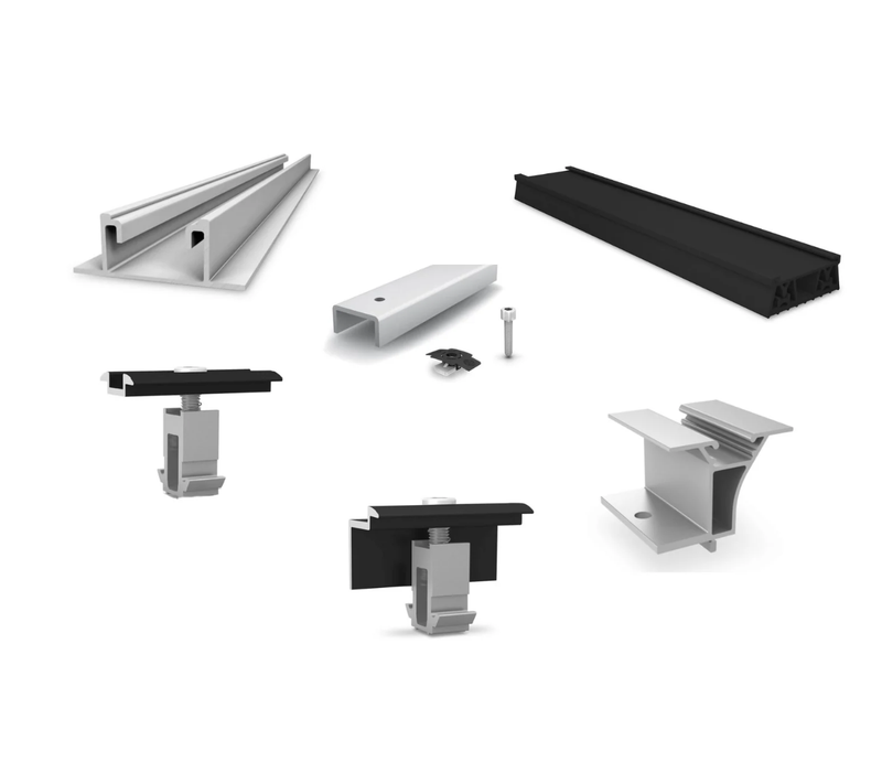 K2 Dome Zero Flachdach Set für 14 Module (dachparallele Montage)