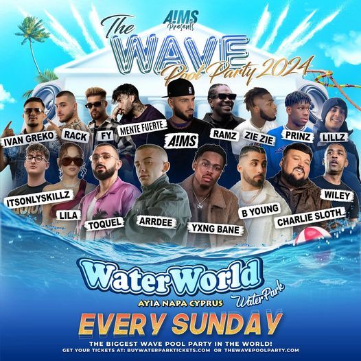 Wave Pool Party 2024 Waterworld Waterpark Ayia Napa