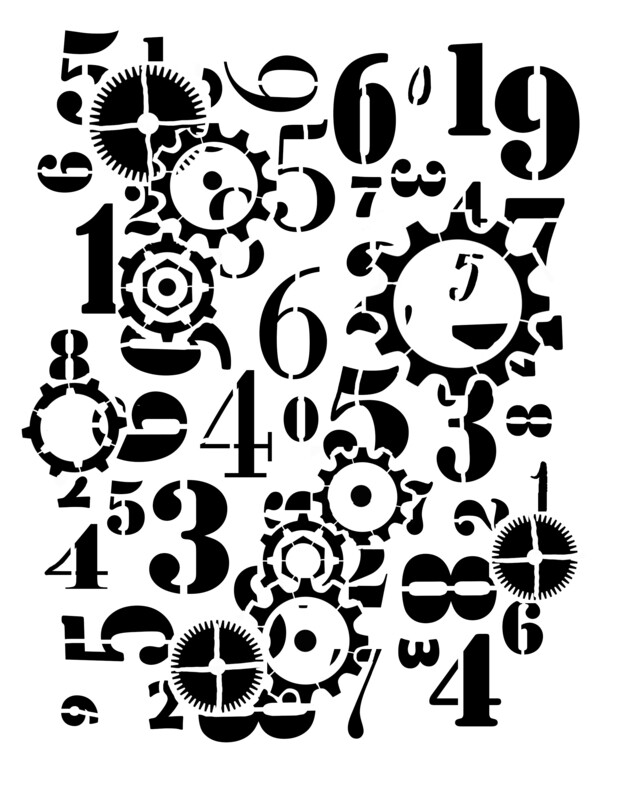 Layered Up 2 Numbers stencil 8x10