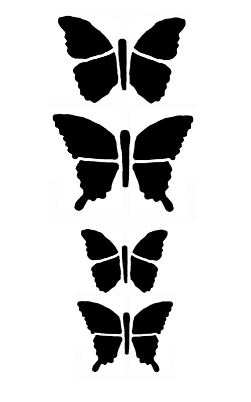 Simple butterflies stencil 5x8