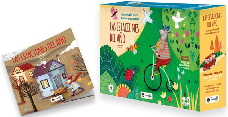 LAS ESTACIONES DEL AÑO 4 PUZZLES Y LIBRO ISBN 9788419161529 JUANITO BOOKS