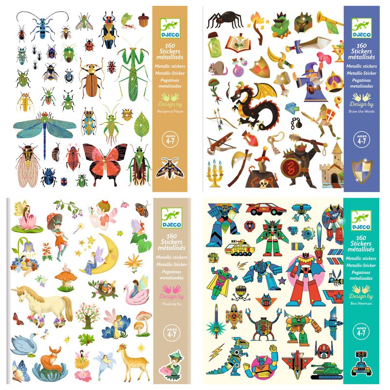 160 STICKERS METALIZADOS