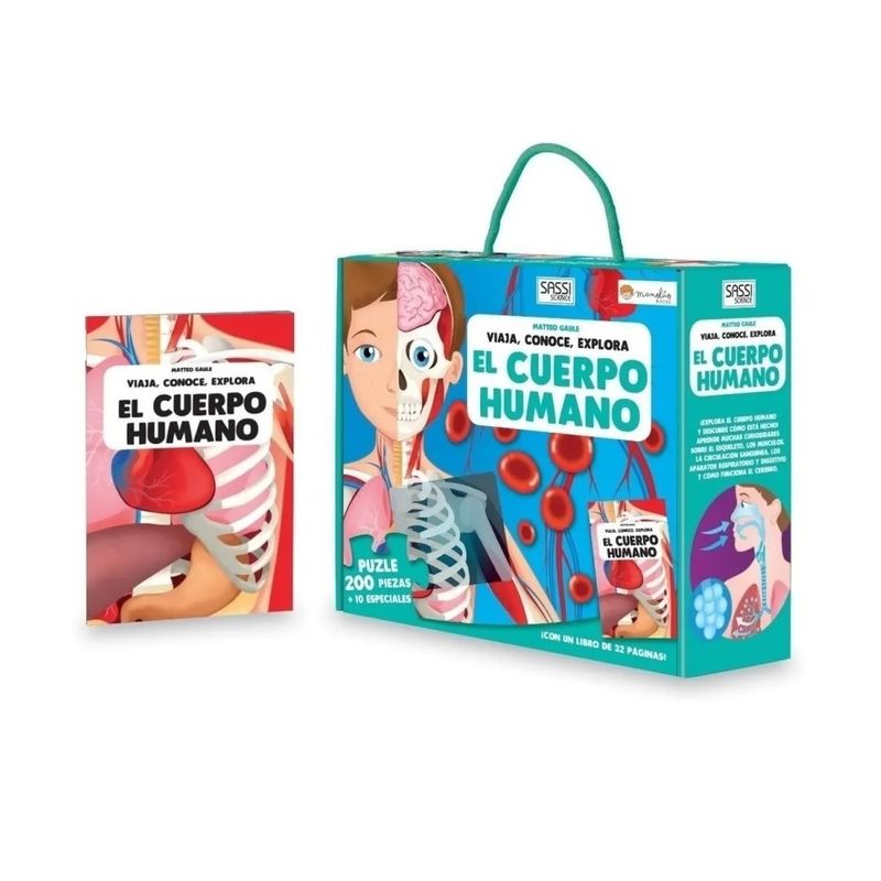 CONOCE EXPLORA EL CUERPO HUMANO LIBRO Y PUZZLE 200 PIEZAS