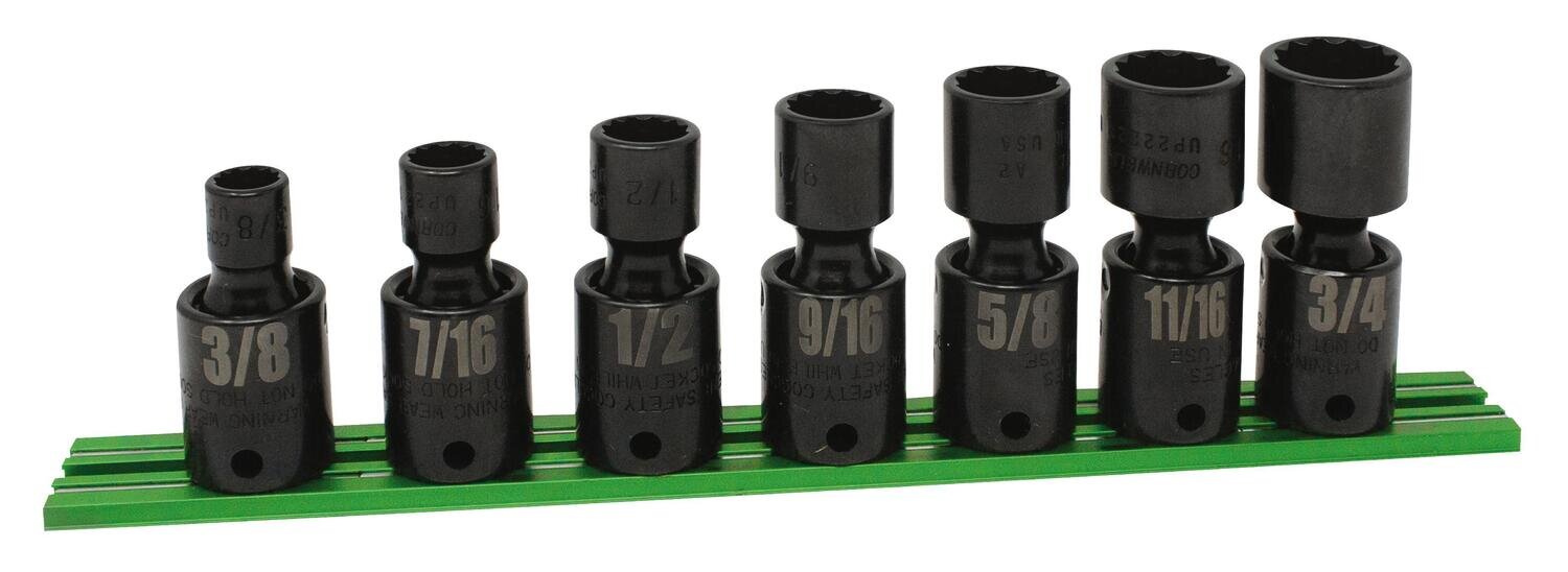 TSUP217RSP - 7 Piece 3/8” Drive SAE Power Universal Socket Set, 12 Point