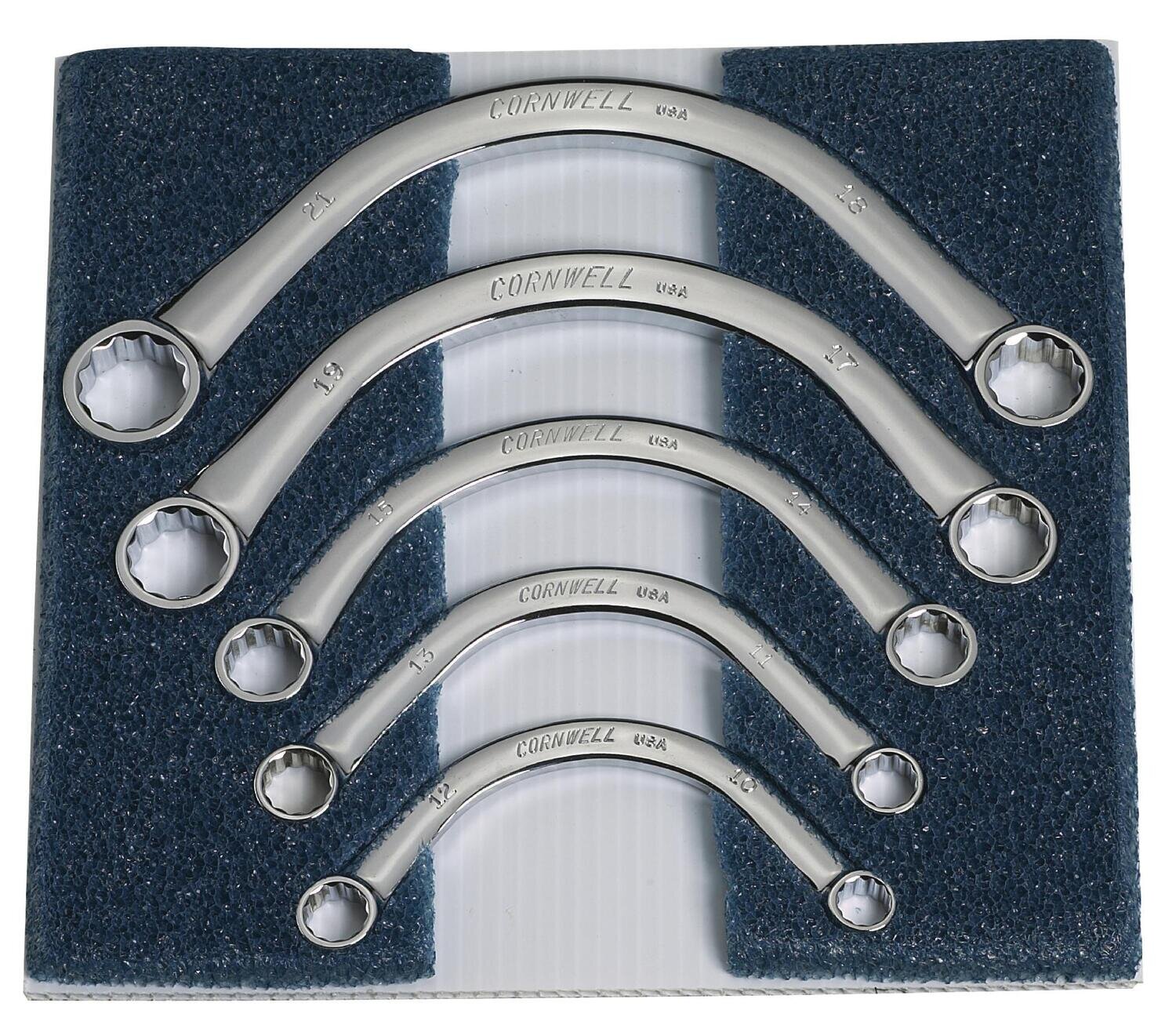 WBWMM5SF - 5 Piece Metric Half Moon Box Wrench Set, 12 Point