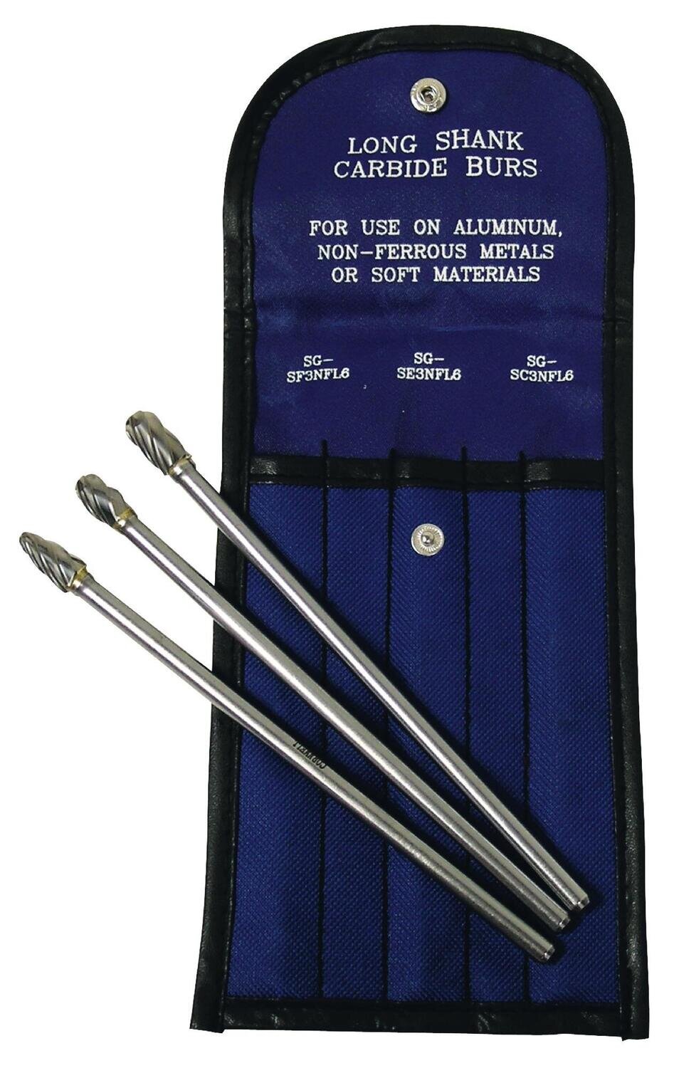 SGCB3LSA - 3 Piece Long-Shank Non-Ferrous Bur Set