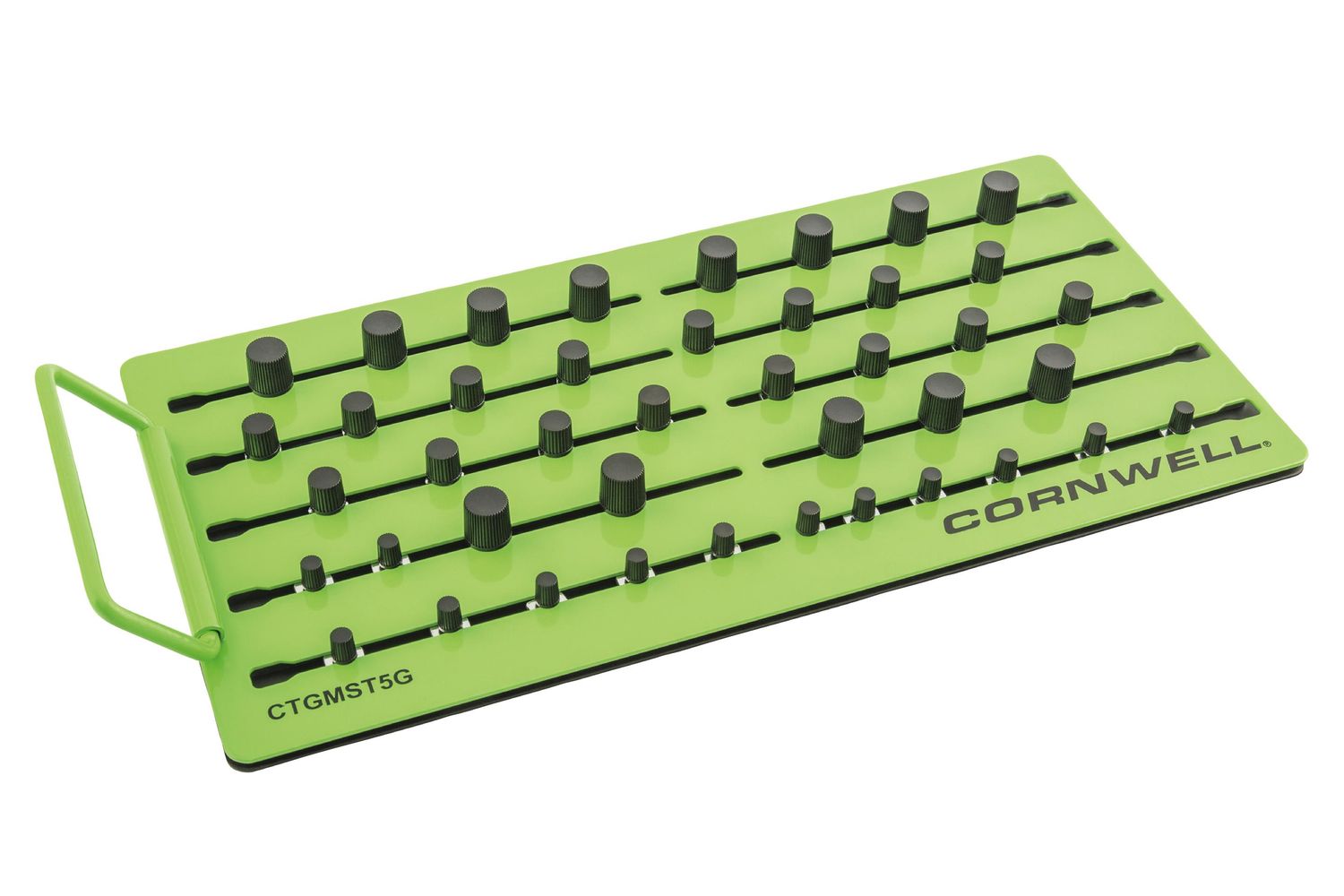 CTGMST5G - 1/4", 3/8" & 1/2" Dr. Magnetic Socket Tray - Green