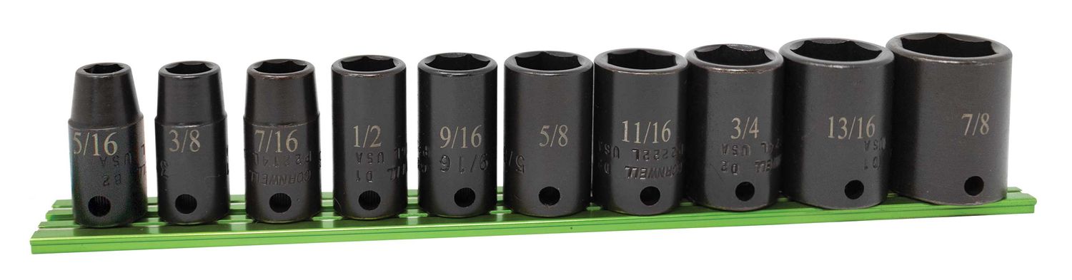 STI2210LSP - 10 Piece 3/8” Drive SAE Deep Power Socket Set, 6 Point