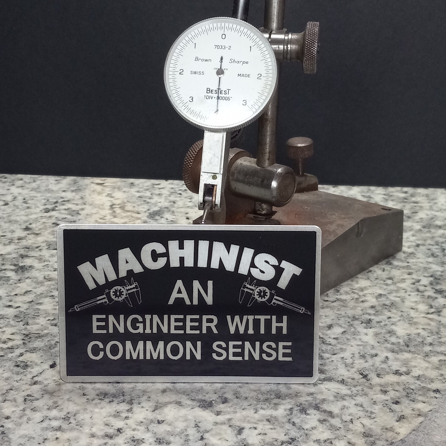 Machinist tool box sign with funny quote