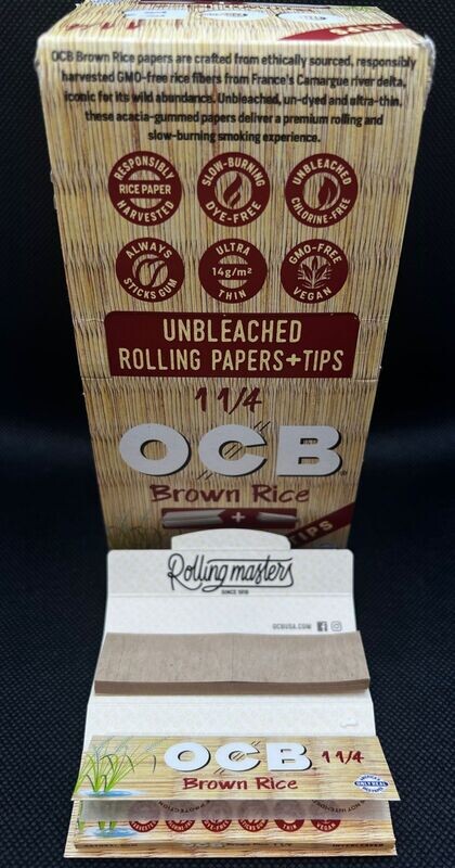 OCB UNBLEACHED BROWN RICE PAPER 1 1/4 24/PK