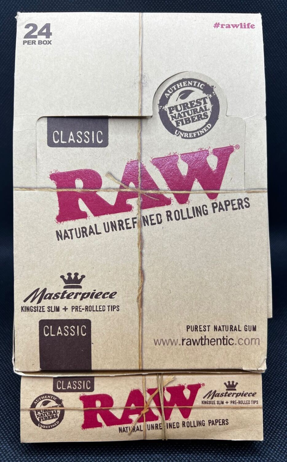 Raw Classic Masterpiece K S Slim Pre Rolled Tips 24 Packs Box 32