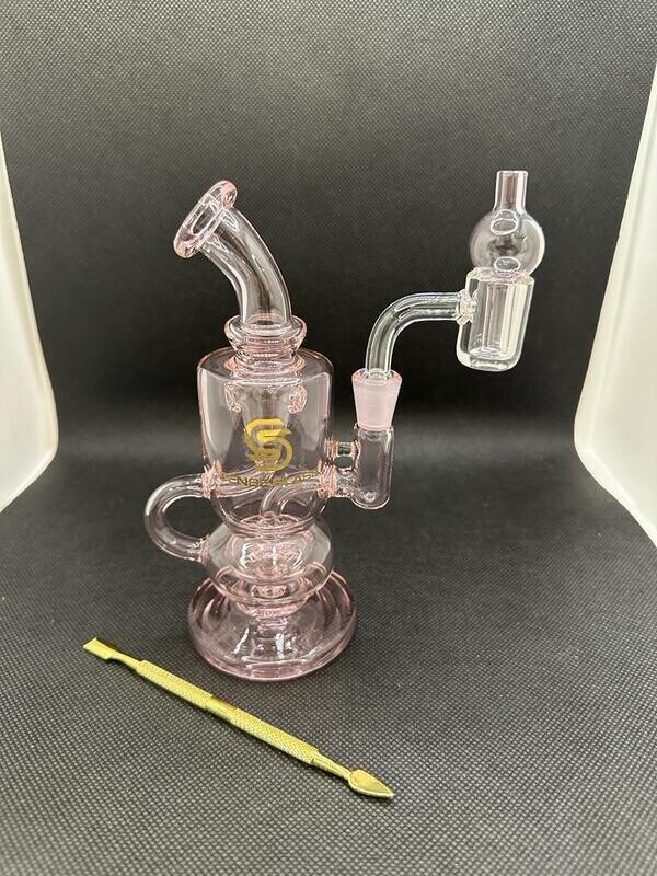 SENSE GLASS MINI DAB RIG KIT 6.3" 10MM QUARTS BANGER ASSORTED COLORS