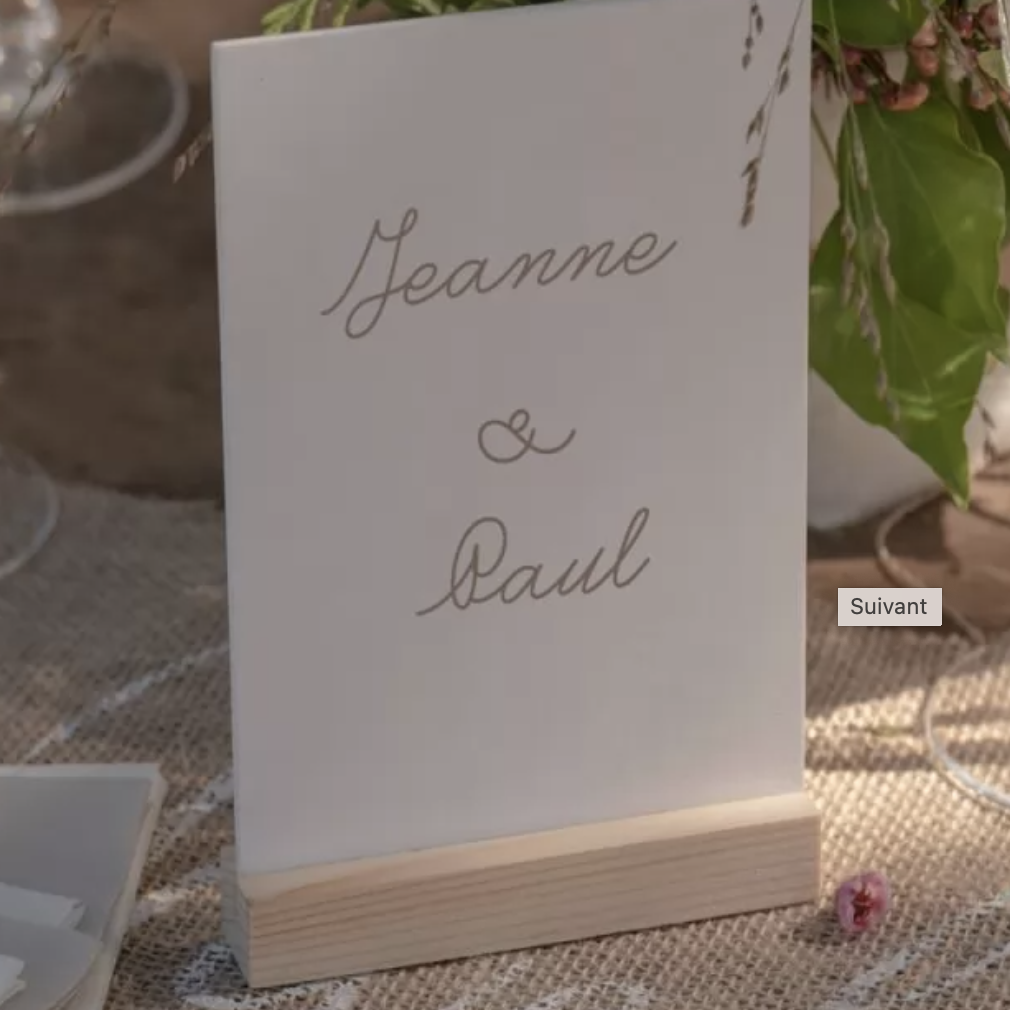 Support bois de menu