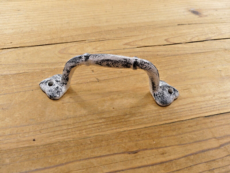 CAST IRON DISTRESSED WHITE HANDLE, 5 1/4″LONG – Midwest Craft House ...