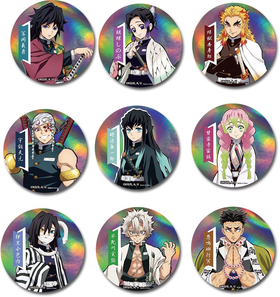 Demon Slayer | Hashira | 9-PC Holographic Die-Cut Sticker Set - Home ...