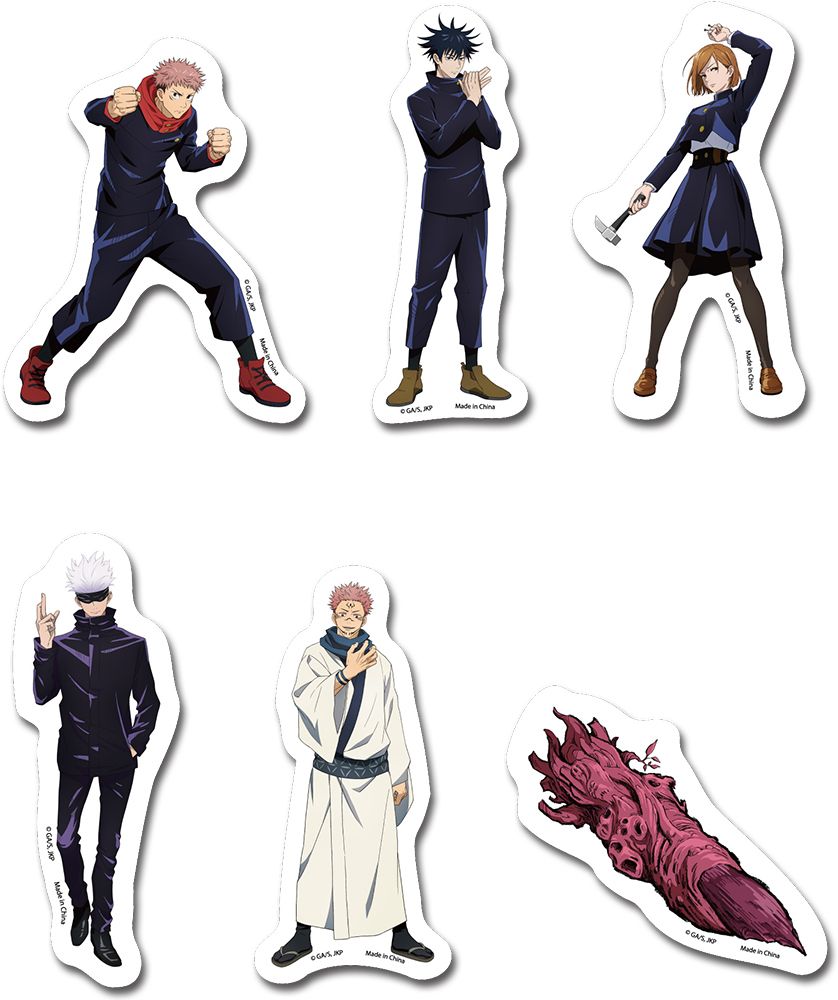Jujutsu Kaisen (JJK) | Main Characters | 6-PC Die-Cut Sticker Set ...